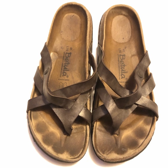 Birkenstock | Shoes | Birkenstock Betula Licensed Vinja Metallic Brown ...